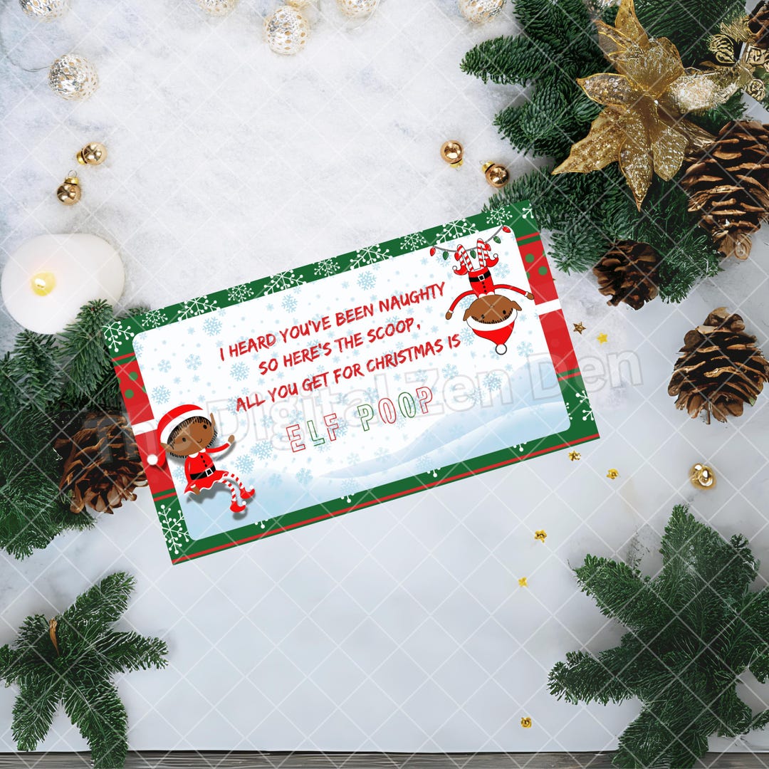 Elf Poop Treat Bag Toppers AA Treat Toppers AA Elf Digital Christmas ...