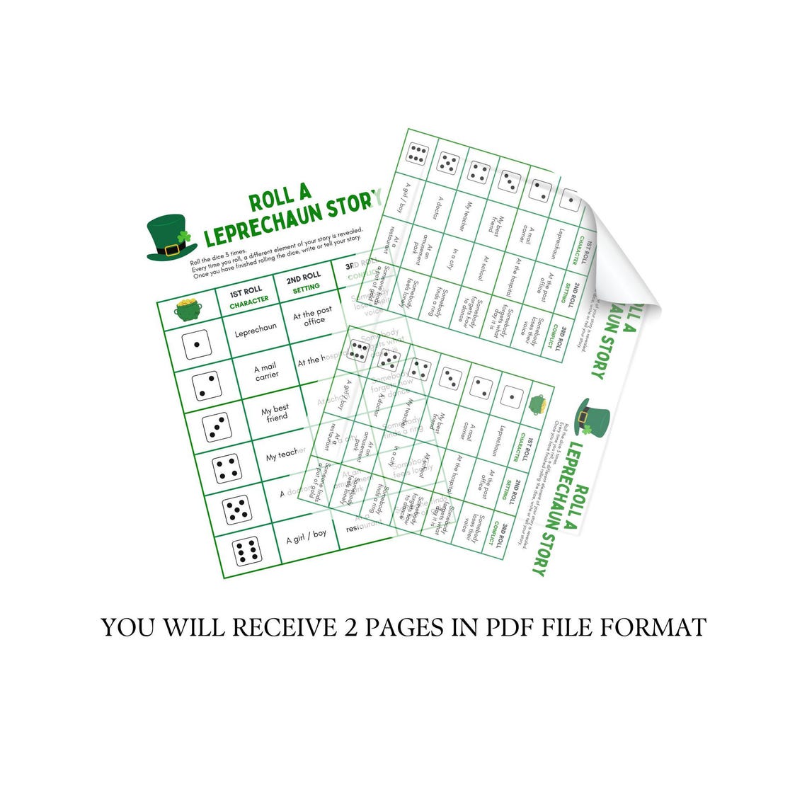 St. Patrick's Day Roll-a-dice Story Game for Kids | Fun Family Activity ...