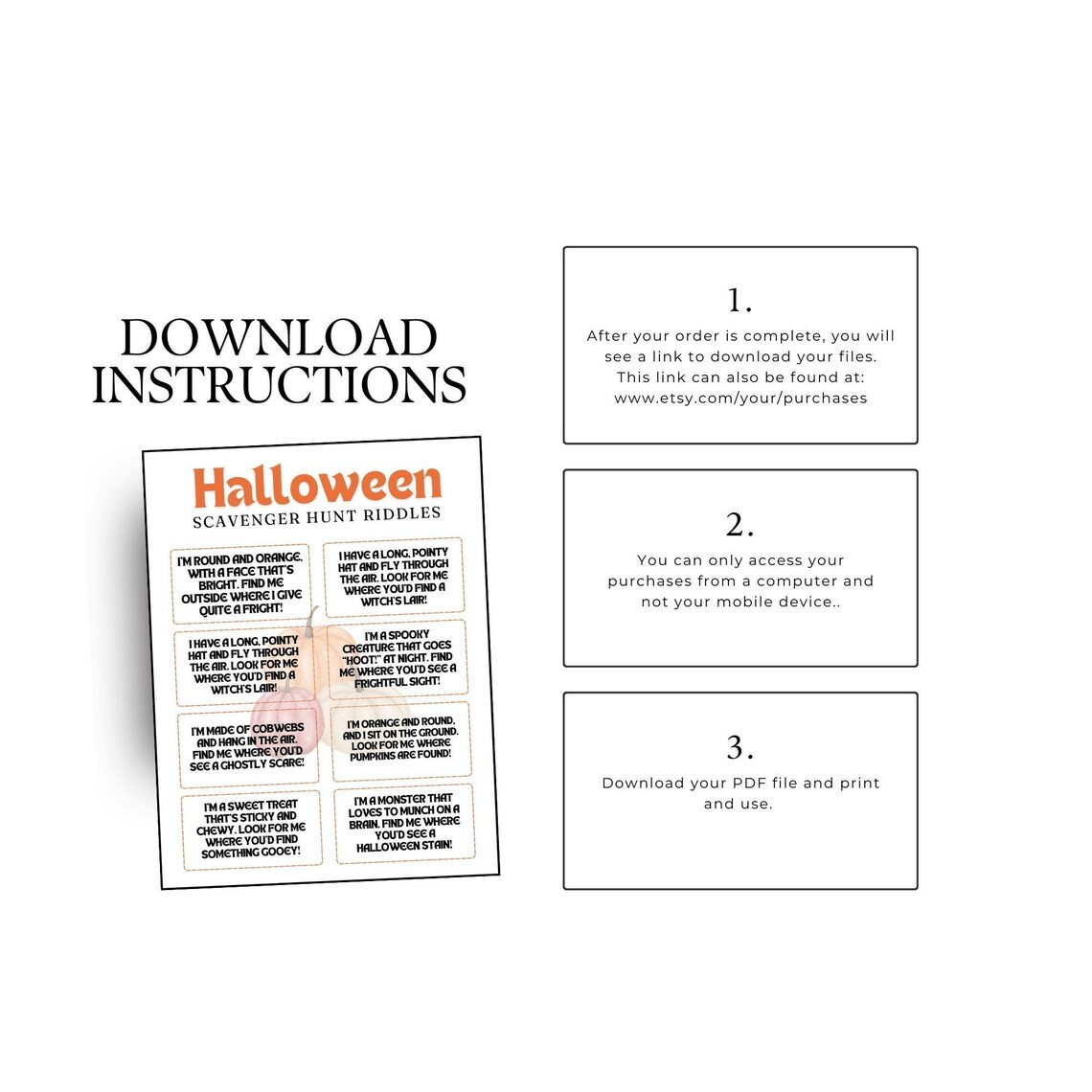 Halloween Scavenger Hunt Riddles for Kids - Etsy