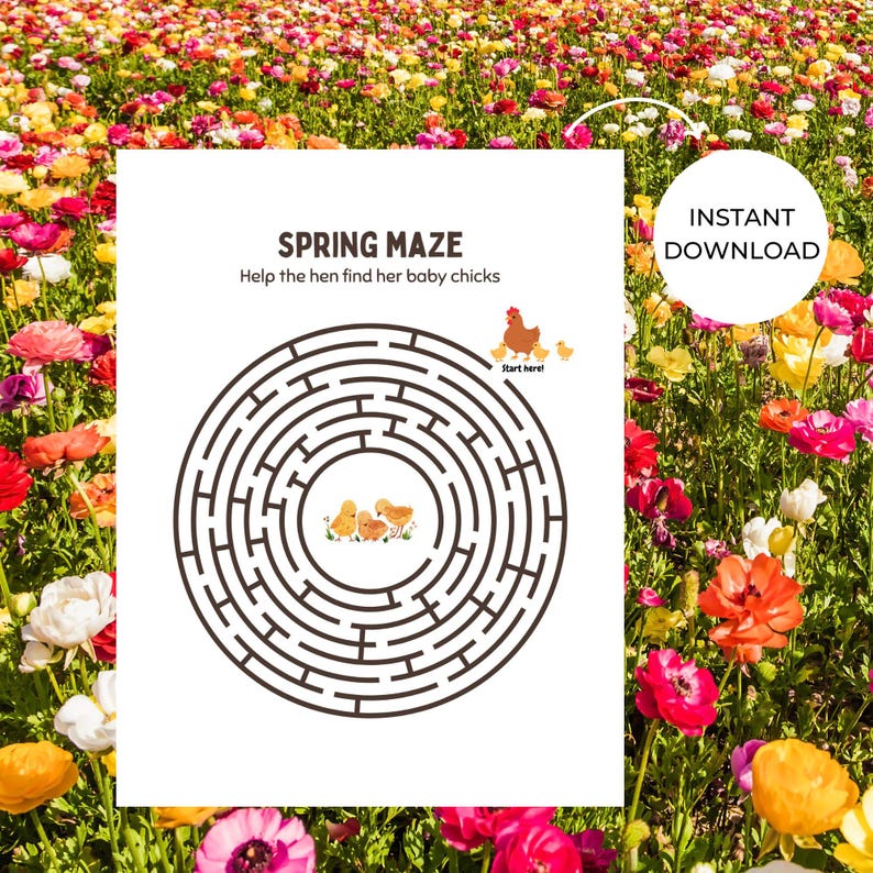 Printable Spring Mazes for Kids | 3 Fun & Engaging Activity Worksheets ...