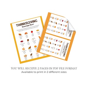 Thanksgiving Scavenger Hunt for Kids | Thanksgiving Party Game - Etsy