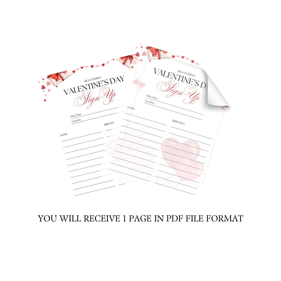 Printable Valentine's Day Sign-up Sheet for Potlucks & Parties - Etsy