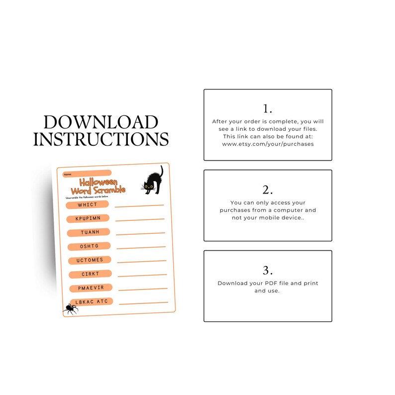 Halloween Word Scramble Activity for Kids -- Printable Fun! - Etsy