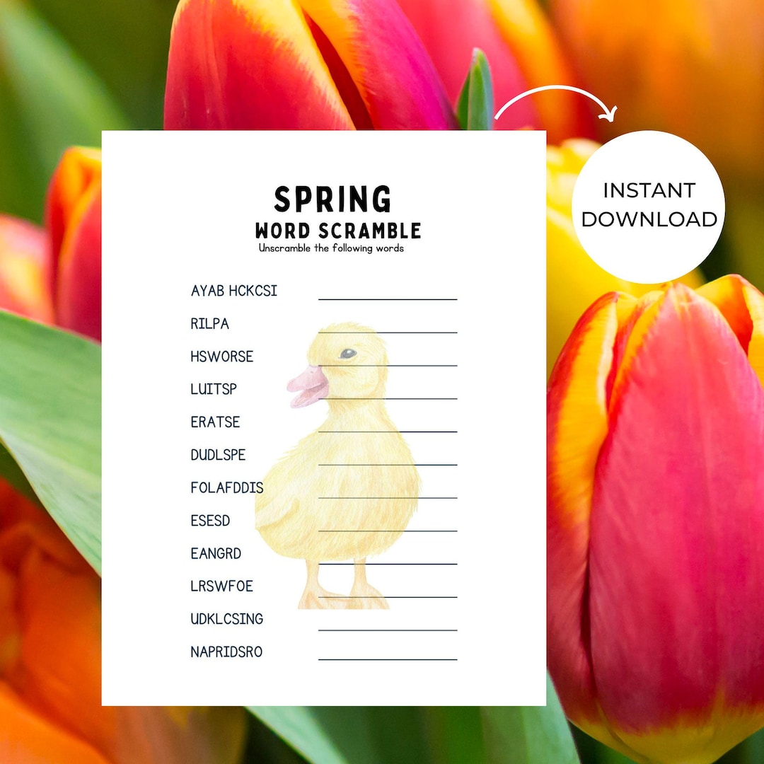 Spring Word Scramble Game for Kids | Fun Printable Activity - Etsy