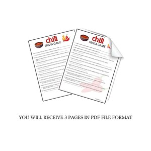 Printable Chili Trivia Game | Fun Quiz for Chili Cook-offs and ...