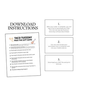 Taco Tuesday Pass the Gift Game - Fun Cinco De Mayo or Birthday Party ...