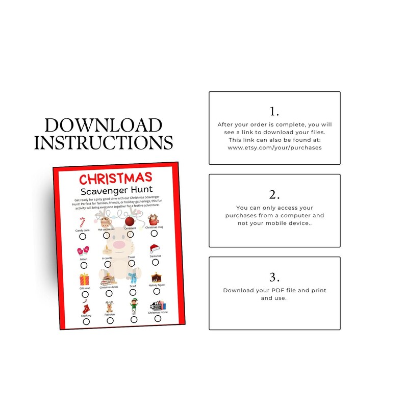 Christmas Scavenger Hunt Printable for Kids - Etsy