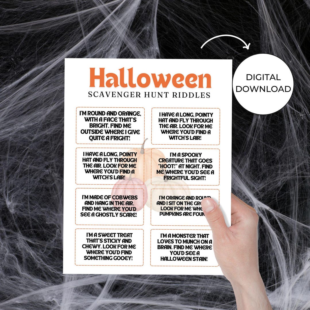 Halloween Scavenger Hunt Riddles for Kids - Etsy