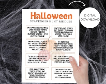Halloween Ghost Scavenger Hunt for Kids, Indoor Printable Clue Game ...