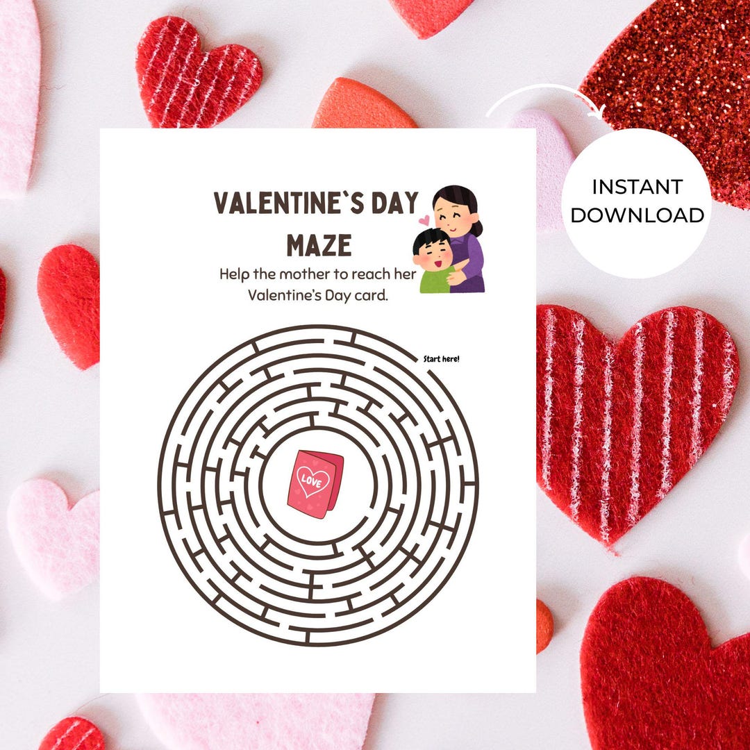 Printable Valentine's Day Mazes for Kids | Fun & Engaging Worksheet ...