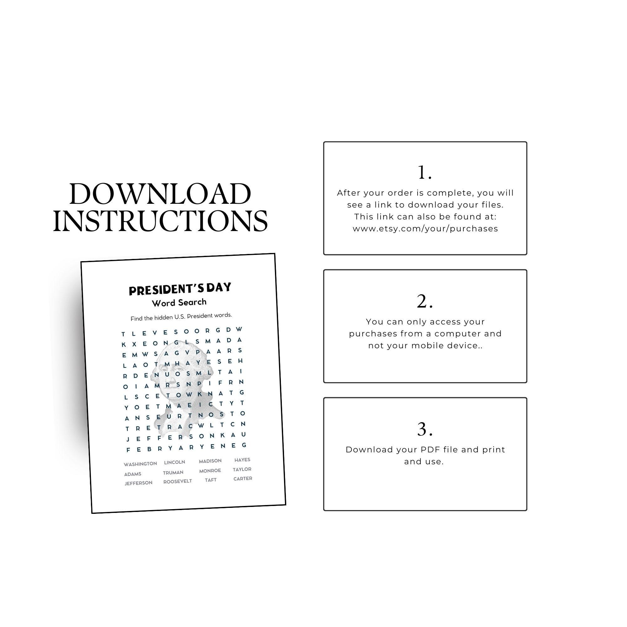 Presidents Day Crossword Puzzle for Kids | Fun & Educational Printable ...