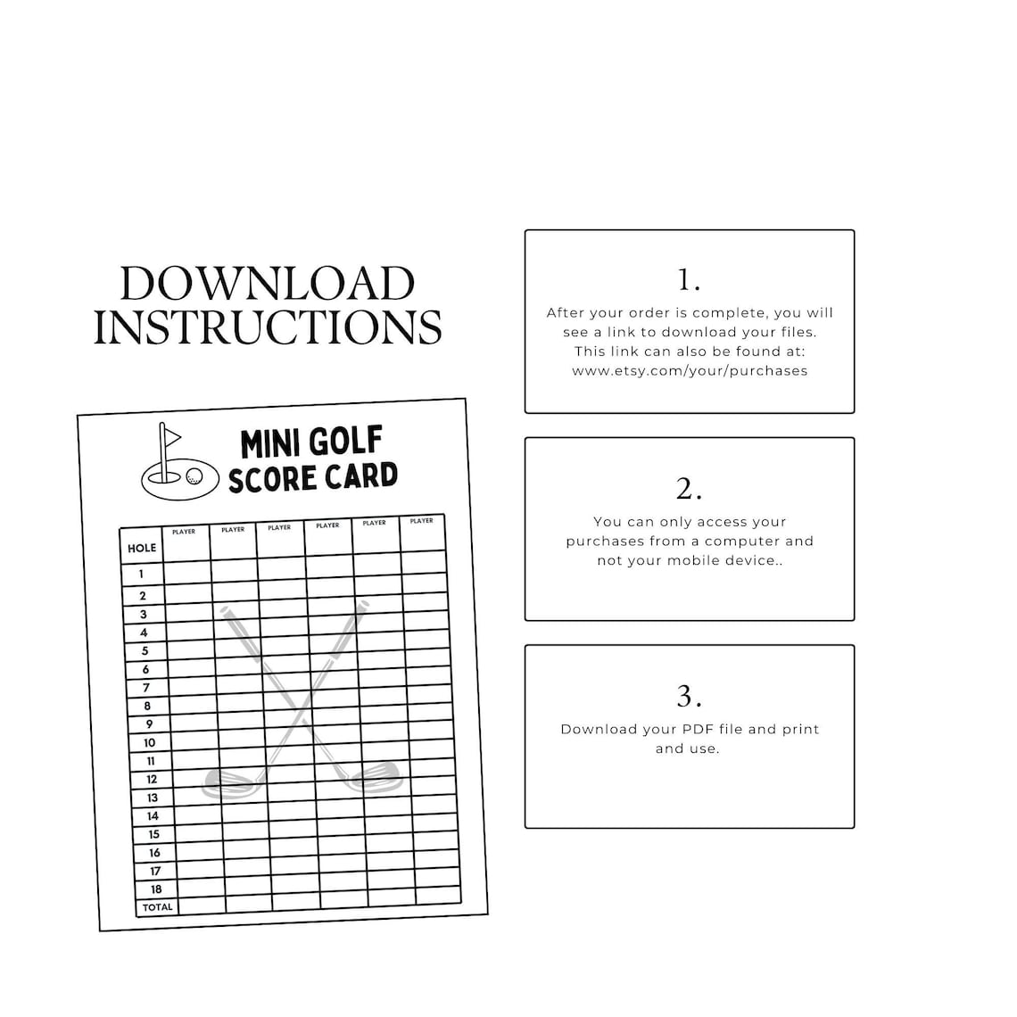 Mini Golf Score Card – Compact Scorekeeping Card for Golfers | Golf ...