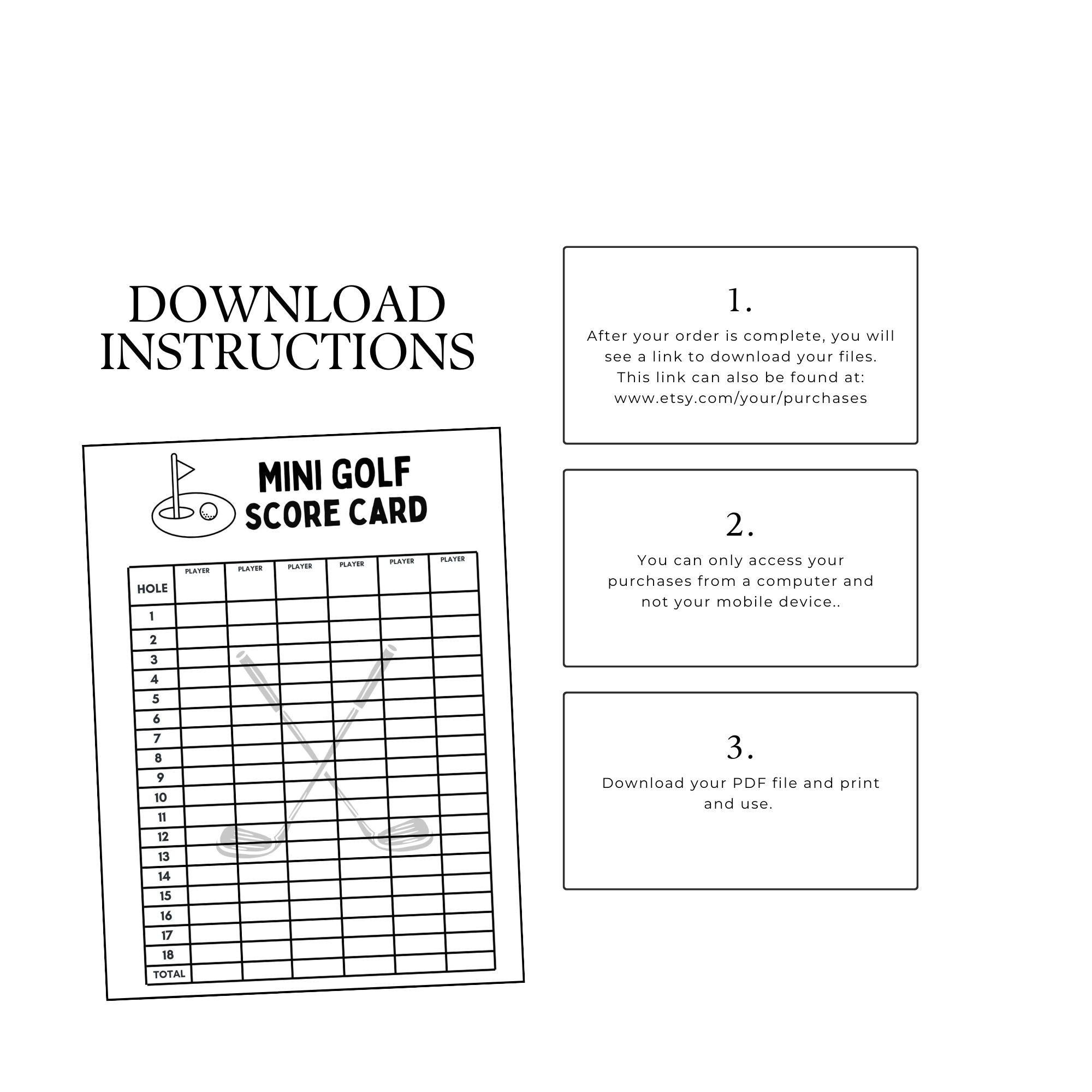 Mini Golf Score Card – Compact Scorekeeping Card for Golfers | Golf ...