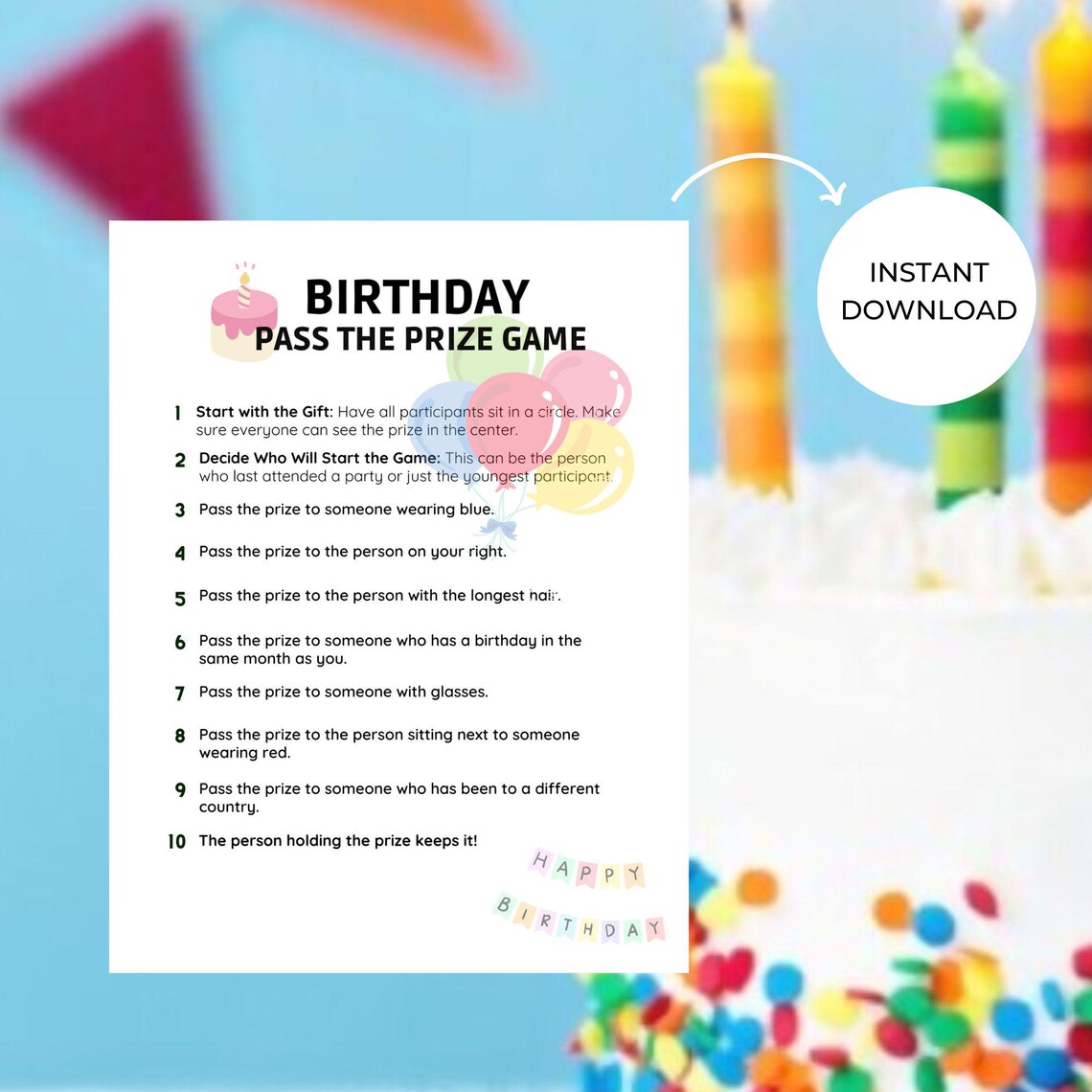 Birthday Party Pass the Prize Game for Kids and Teens | Kids Birthday ...