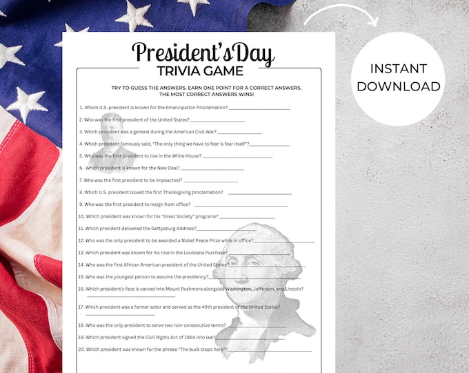 Abraham Lincoln Trivia Game, US Presidents Trivia Questions, Homeschool ...
