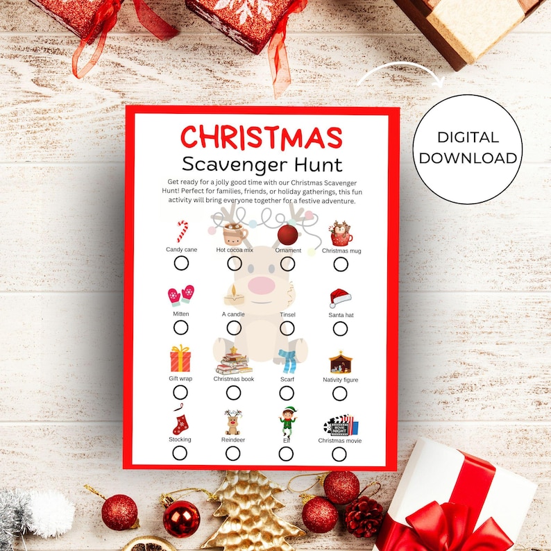Christmas Scavenger Hunt Printable for Kids - Etsy