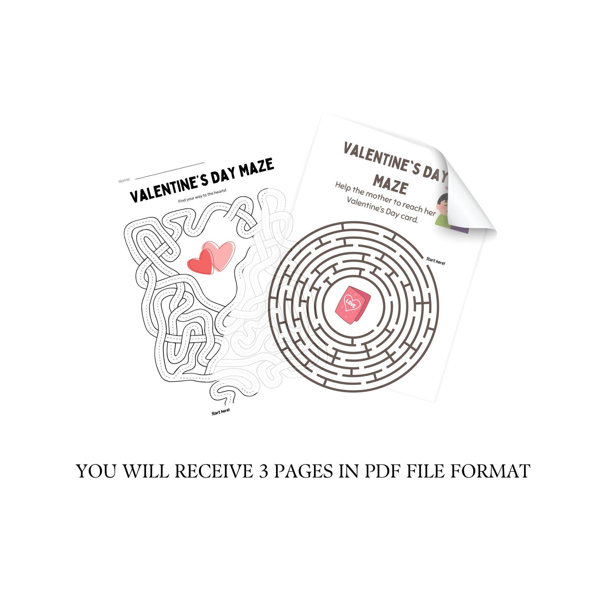 Printable Valentine's Day Mazes for Kids | Fun & Engaging Worksheet ...