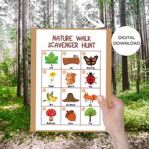 Nature Walk Scavenger Hunt Printable for Kids - Etsy