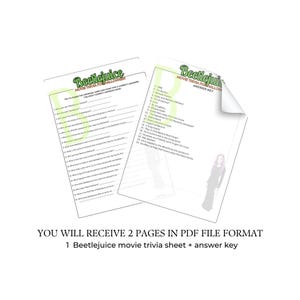 Beetlejuice Movie Trivia Game | Printable Halloween Party Fun for Kids ...