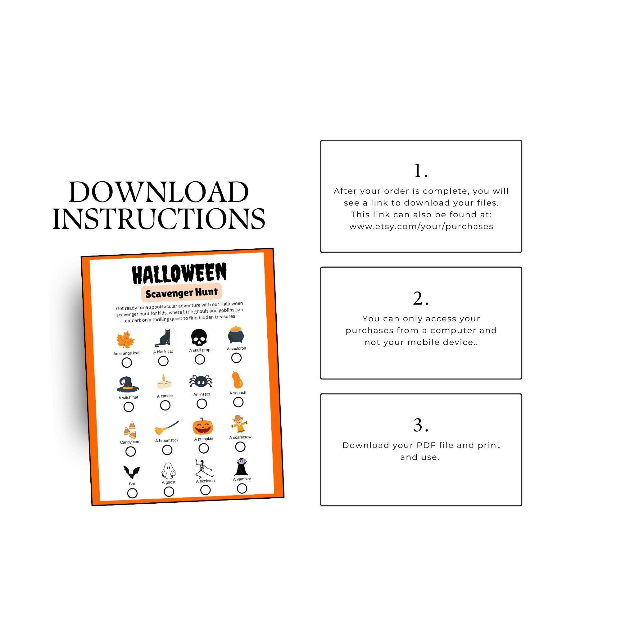 Halloween Scavenger Hunt for Kids | Halloween Party or Birthday ...