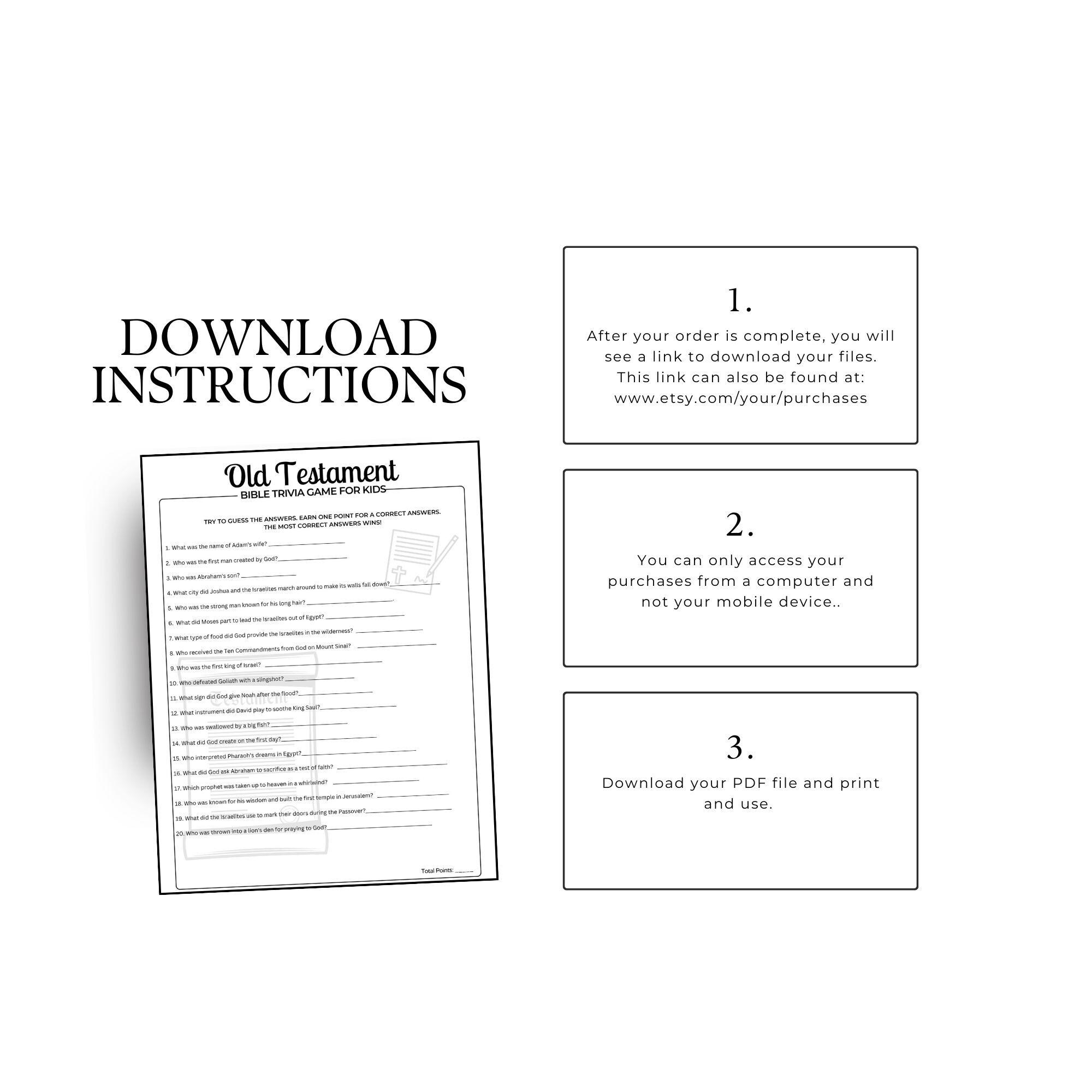 Old Testament Bible Trivia Game for Kids - Fun and Educational ...