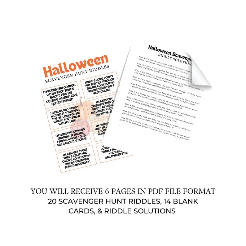 Halloween Scavenger Hunt Riddles for Kids - Etsy