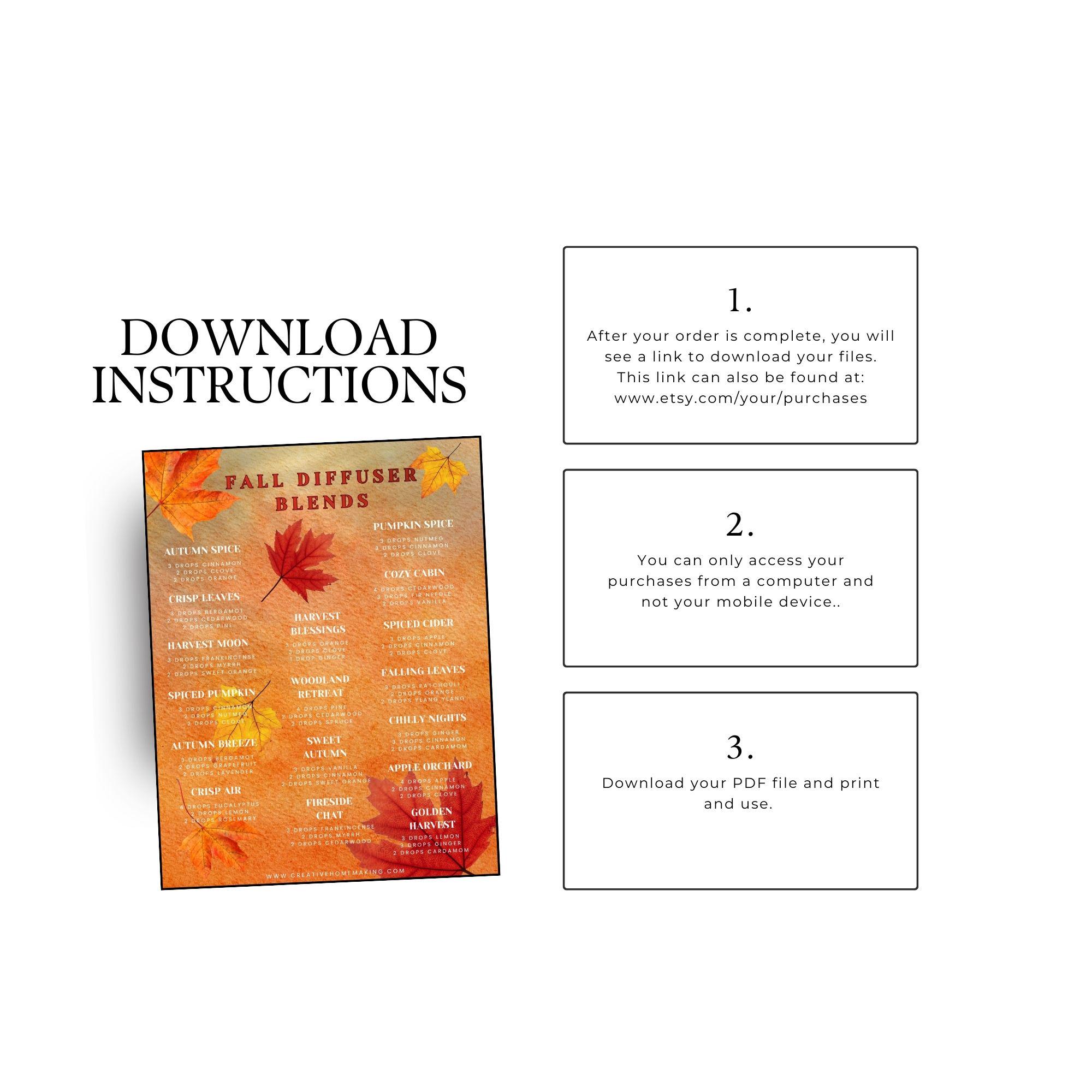 Fall Diffuser Blends Printable Essential Oil Diffuser Recipes For