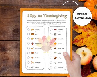Thanksgiving I Spy Game for Kids - Printable Fun! | Instant Download - Etsy