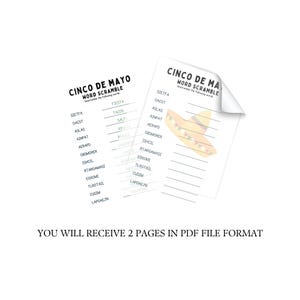 Cinco De Mayo Word Scramble Game for Kids | Fun Printable Activity - Etsy