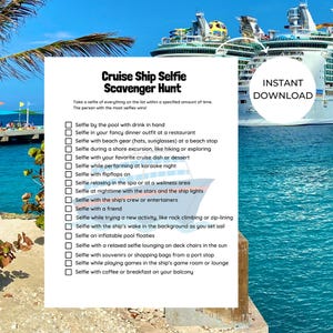 Fun Cruise Ship Selfie Scavenger Hunt Printable | Cruise Scavenger Hunt ...