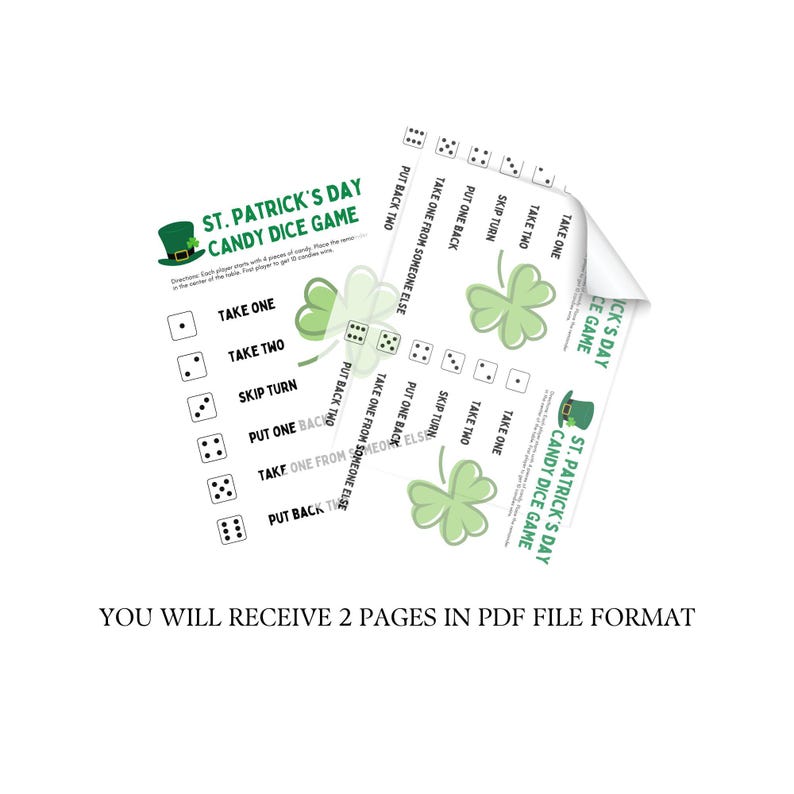 St. Patrick's Day Candy Dice Game for Kids | Perfect for Parties and ...