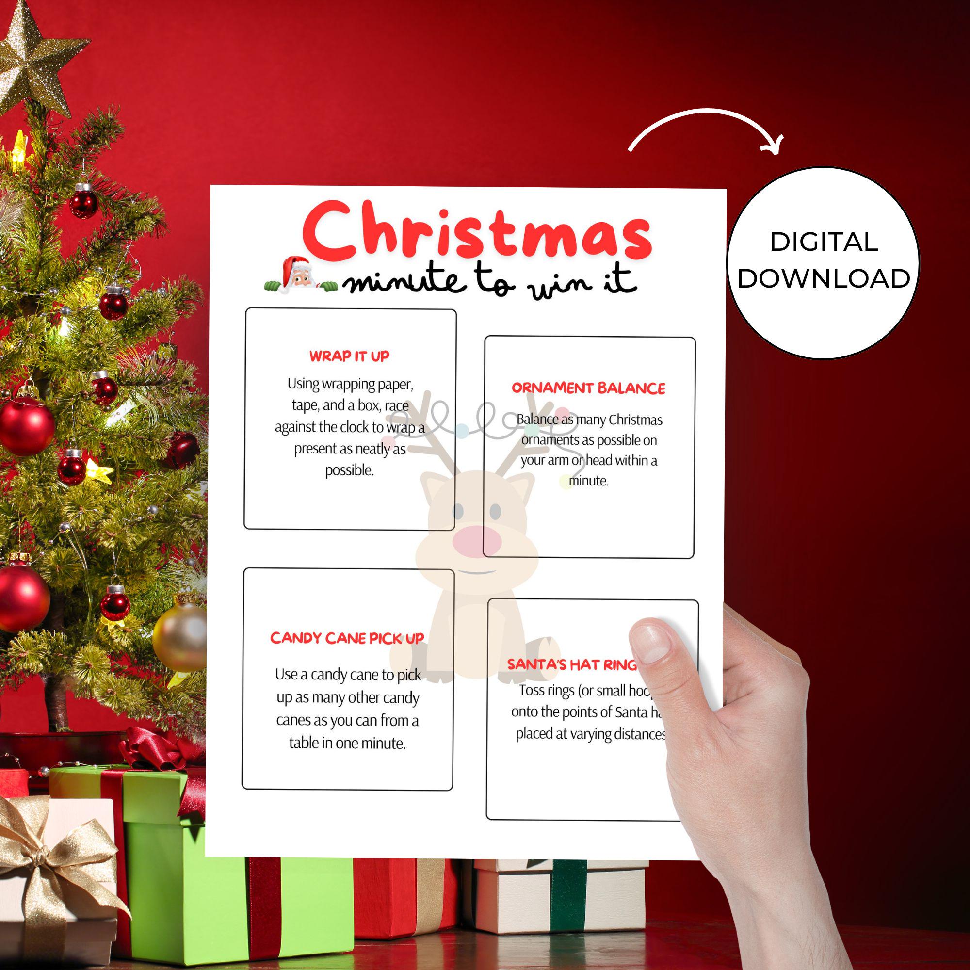 Christmas Minute to Win It Game Set: Perfect for Holiday Parties! - Etsy
