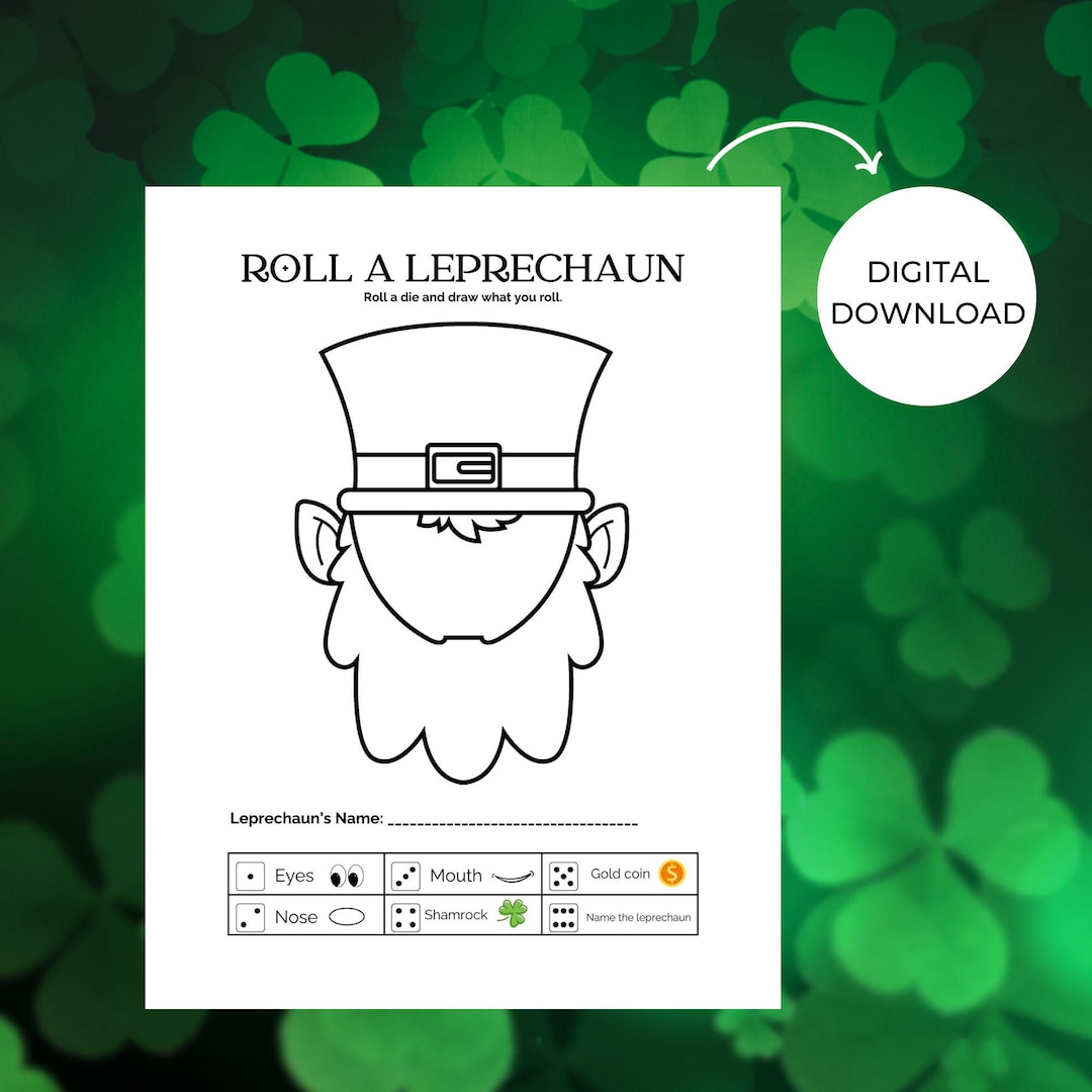 Roll a Leprechaun Dice Game for Kids Printable and Downloadable - Etsy
