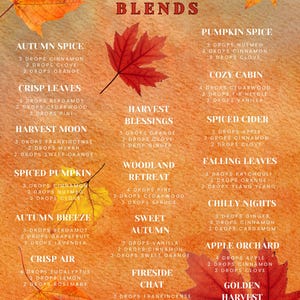 Fall Diffuser Blends Printable Essential Oil Diffuser Recipes for Fall ...