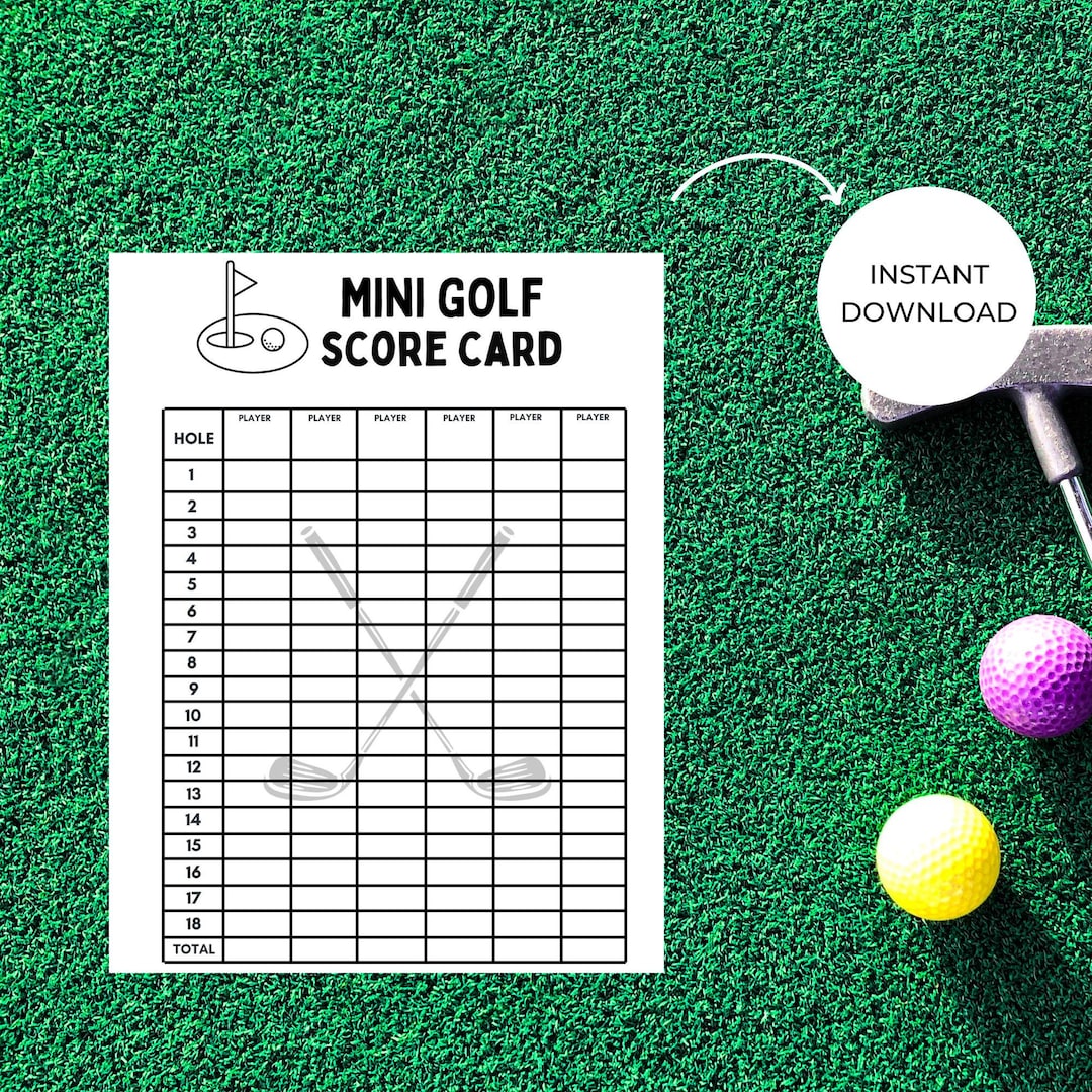 Mini Golf Score Card – Compact Scorekeeping Card for Golfers | Golf ...