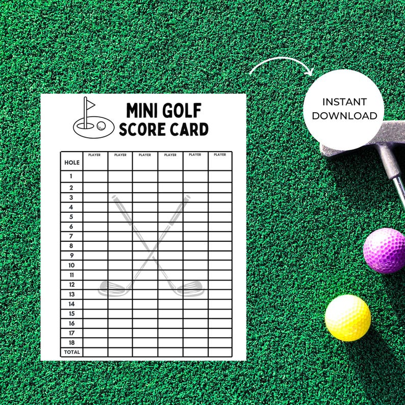 Mini Golf Score Card – Compact Scorekeeping Card for Golfers | Golf ...