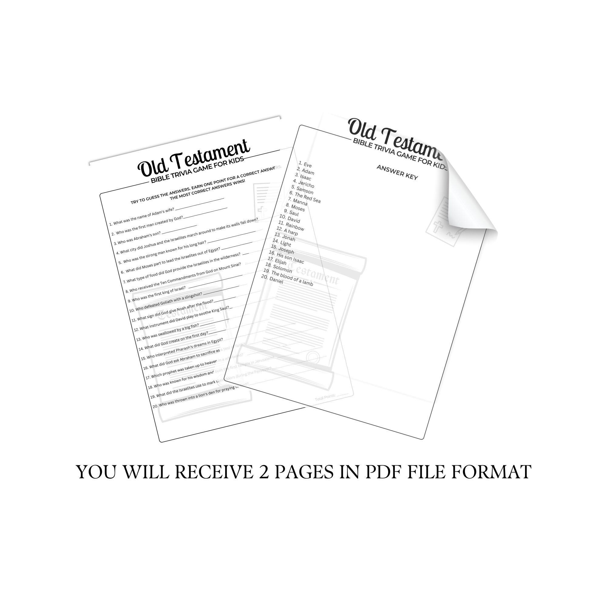 Old Testament Bible Trivia Game for Kids - Fun and Educational ...