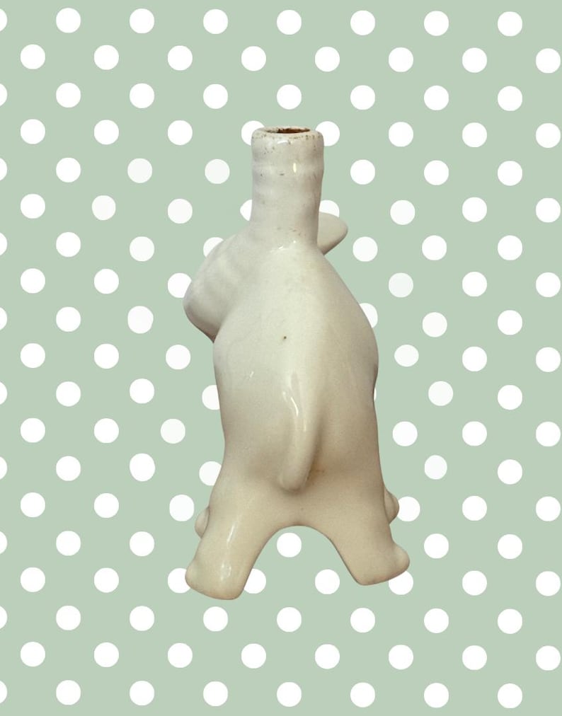 Nutbrown Elephant Pie Bird Funnel White Ceramic Vintage - Etsy