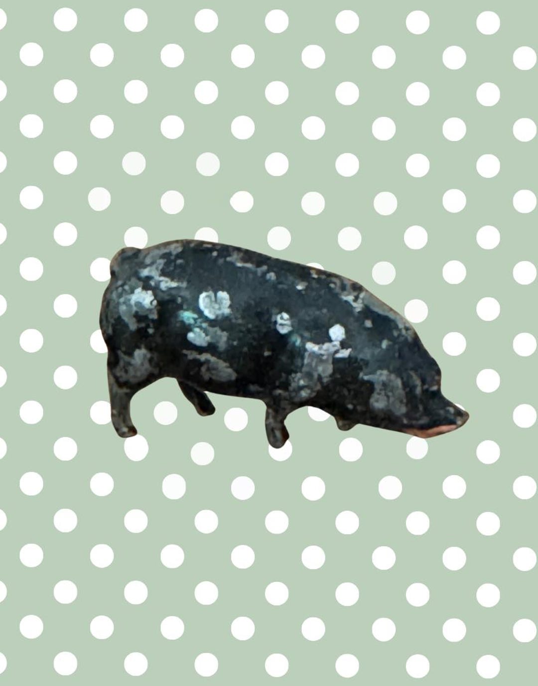 1920s Britains Black Lead Pig | Vintage Farm Animal Collectible Figure ...