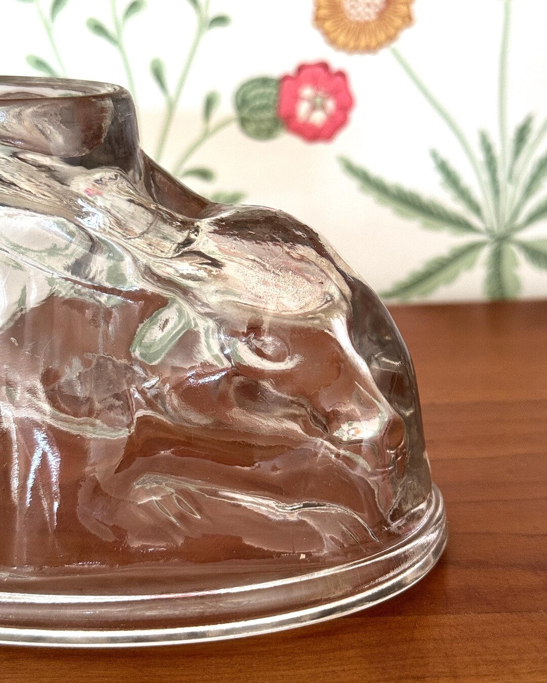 Large Vintage Clear Glass Rabbit Jelly Mould | Spring or Easter Classic ...