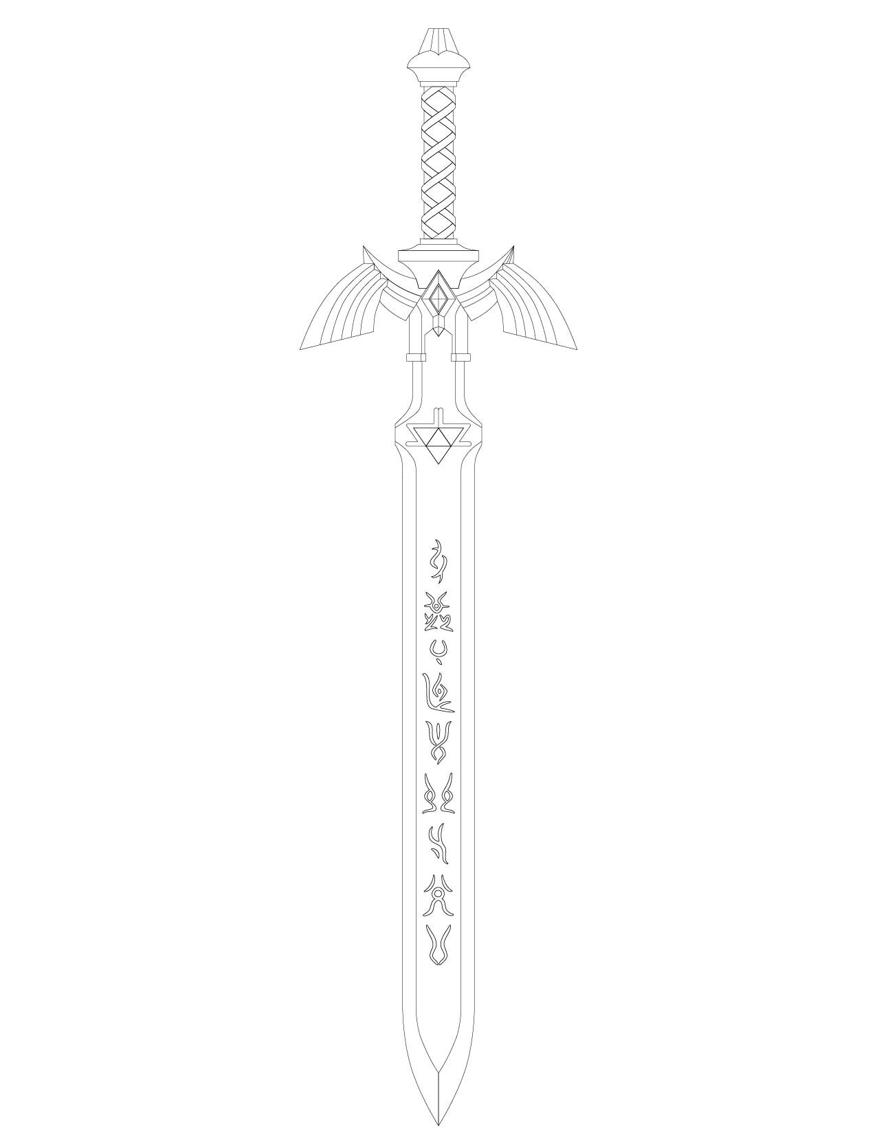 Tears of the Kingdom Master Sword Vector Outline - Etsy