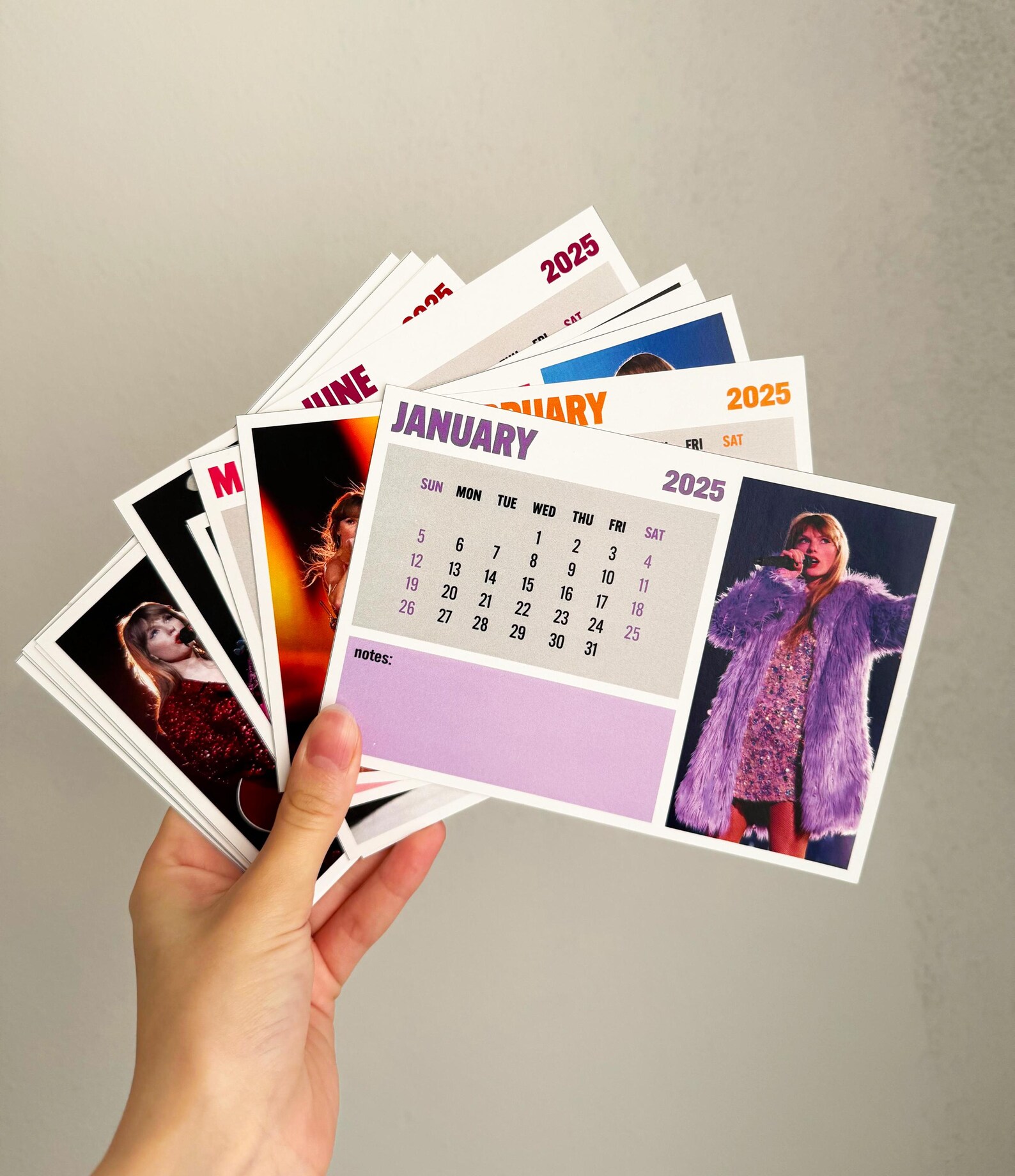 Taylor Swift 2025 Calendar Eras Tour Aesthetic Desk Calendar With ...