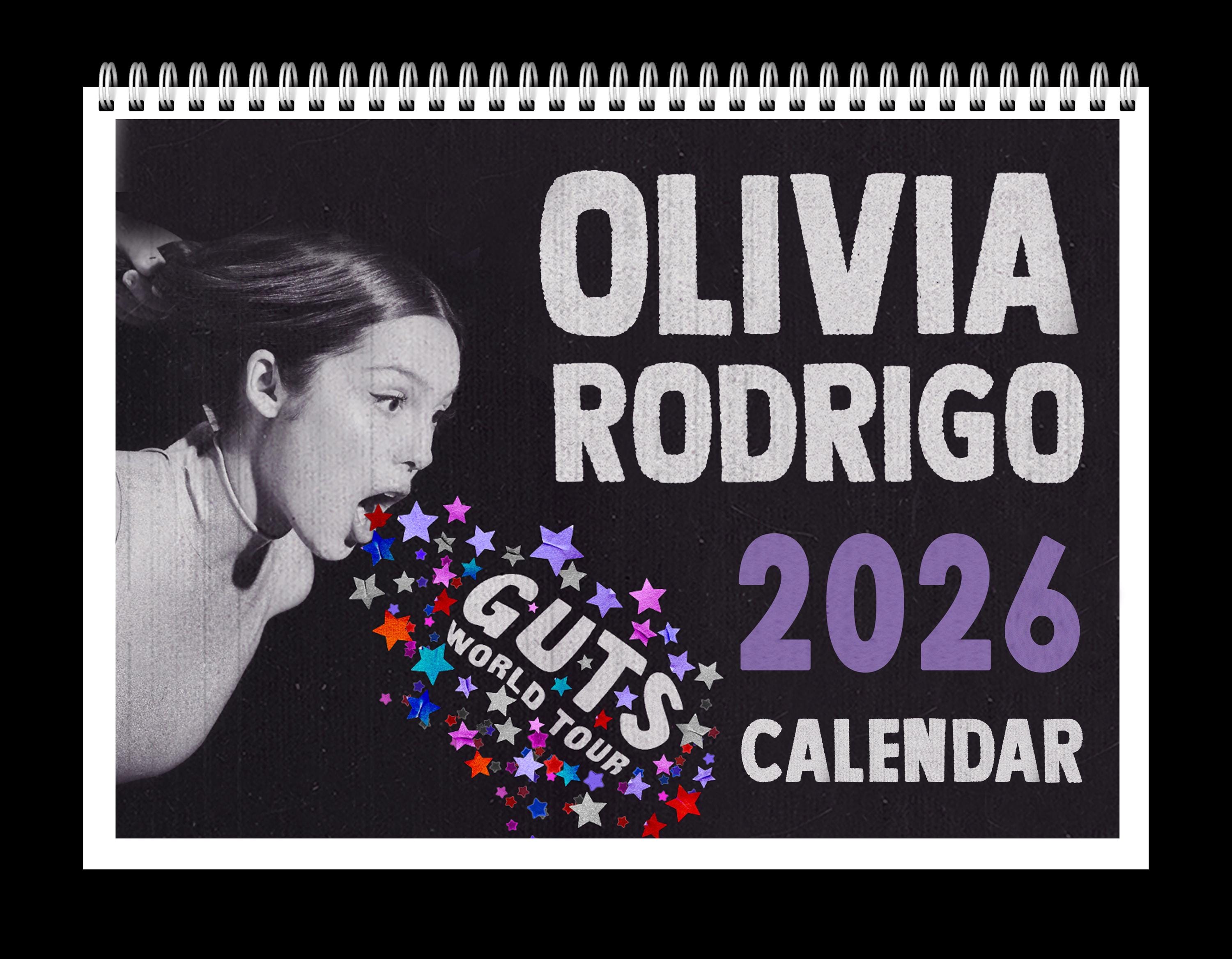 Olivia Rodrigo 2026 GUTS TOUR Wall Calendar | Olivia Rodrigo Calendar ...