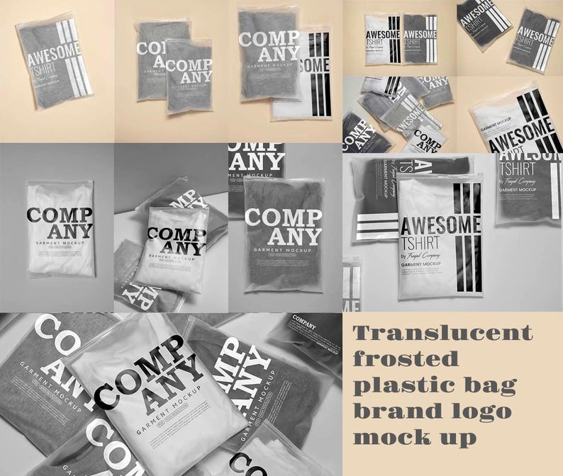 Mock Up: Translucent Frosted Plastic Bag Brand Logo Map Ps Prototype ...