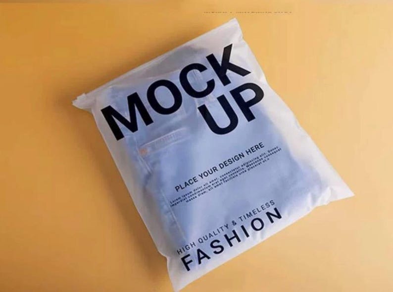 Mock Up: Translucent Frosted Plastic Bag Brand Logo Map Ps Prototype ...