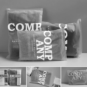 Mock Up: Translucent Frosted Plastic Bag Brand Logo Map Ps Prototype ...