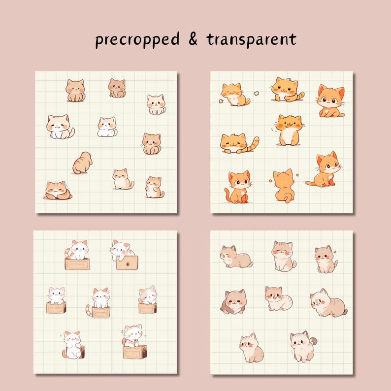 120+ Cute Cat Digital Stickers PNG Bundle Goodnotes Planner Sticker ...