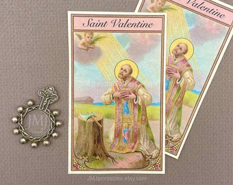 Saint Valentine Holy Card PRINTABLE Catholic Valentine | Etsy