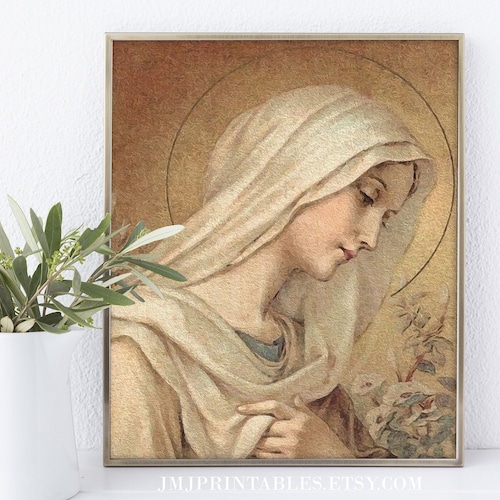 Our Lady Blessed Mother PRINTABLE Catholic Art Print Blessed - Etsy