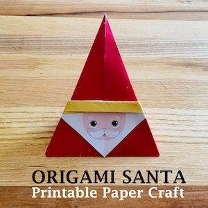 Printable Santa Ornament Origami Christmas Craft for Kids Build A Santa ...